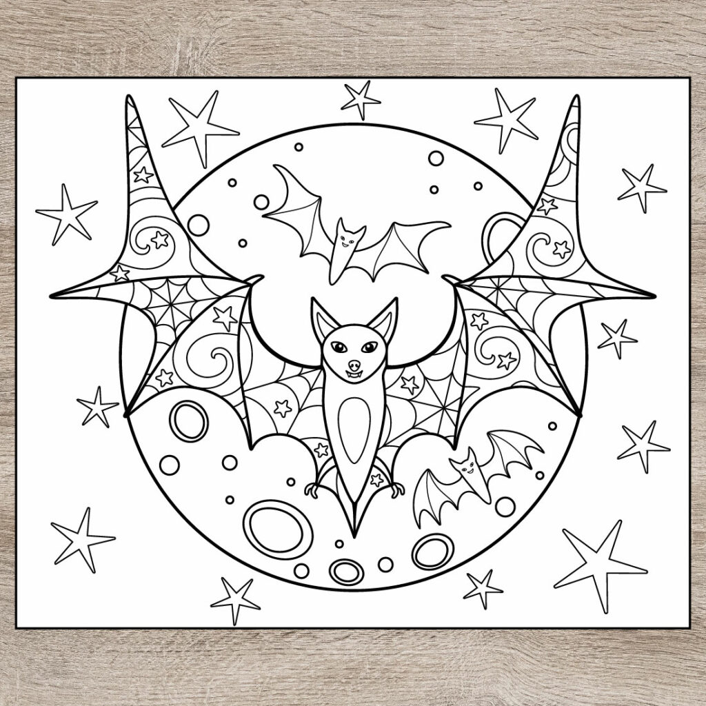Halloween night - 4 holiday coloring pages - MasterBundles
