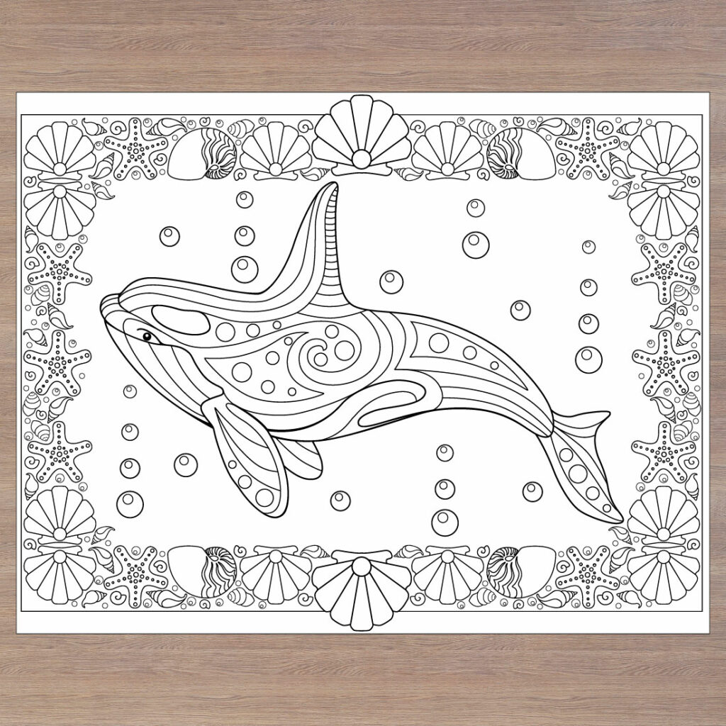 Inhabitants of the Underwater World - 5 coloring pages - MasterBundles