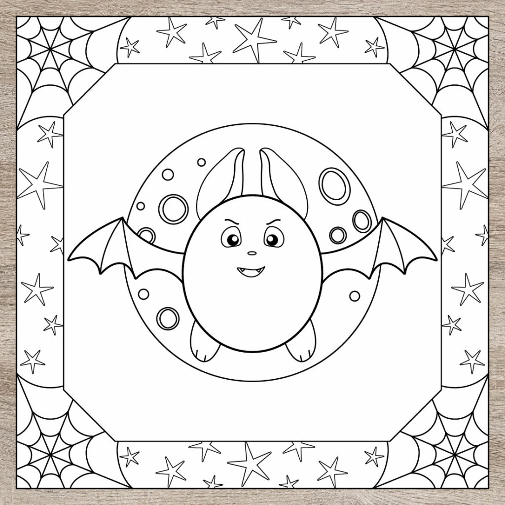 Cute Bat Celebrates Halloween - 5 Coloring Pages - MasterBundles
