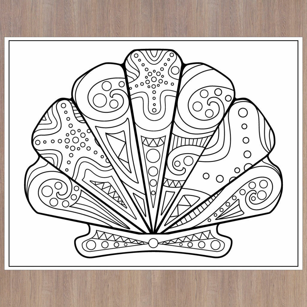 Marine Zentangles 8 coloring pages - MasterBundles