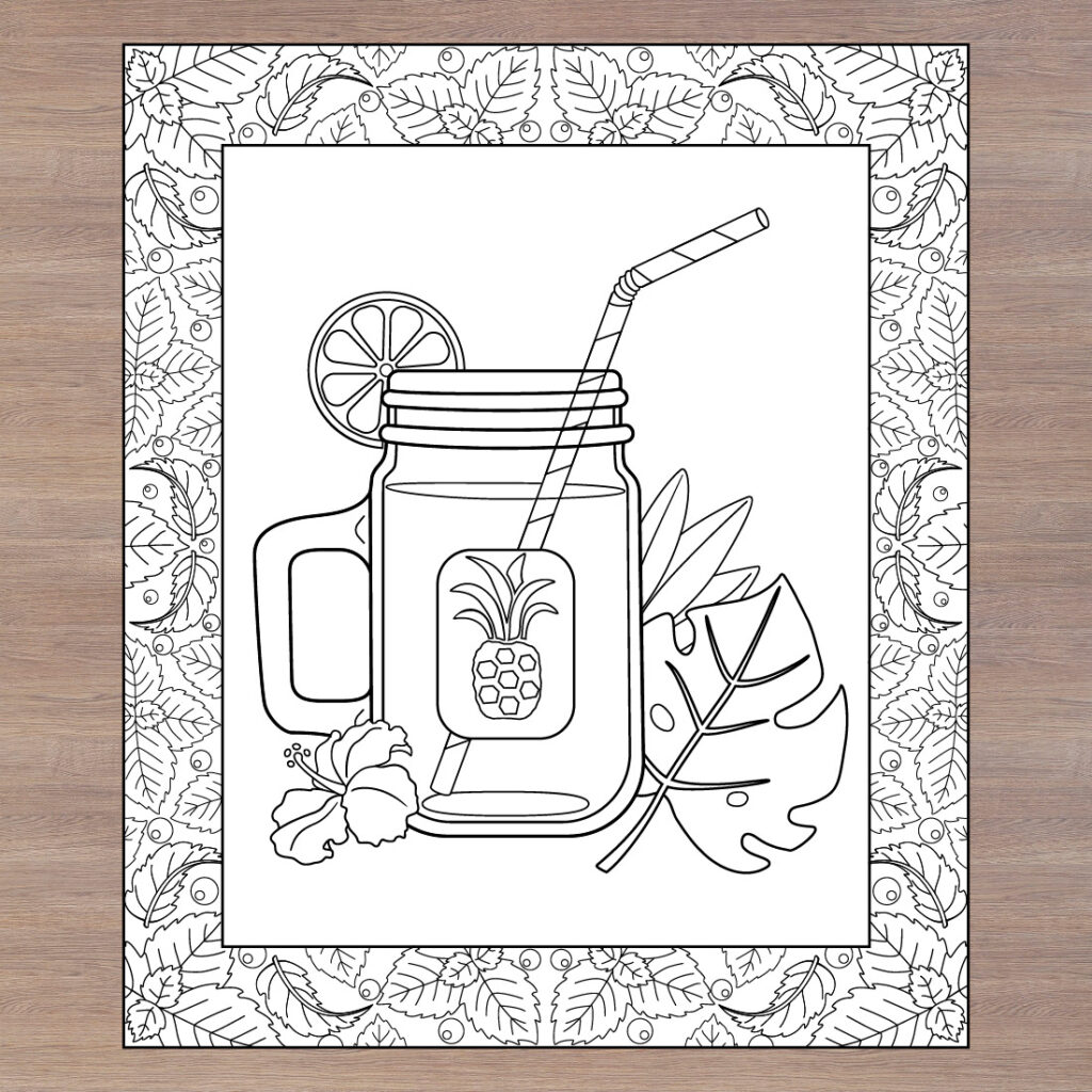 Summer Cocktails - 5 coloring pages - MasterBundles