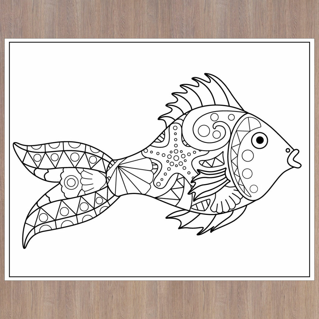 Marine Zentangles 8 coloring pages - MasterBundles