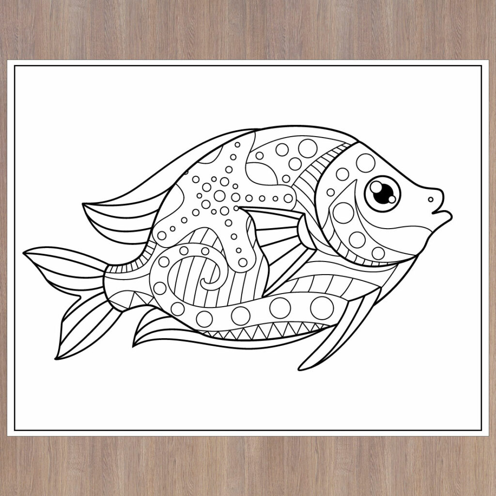 Marine Zentangles 8 coloring pages - MasterBundles