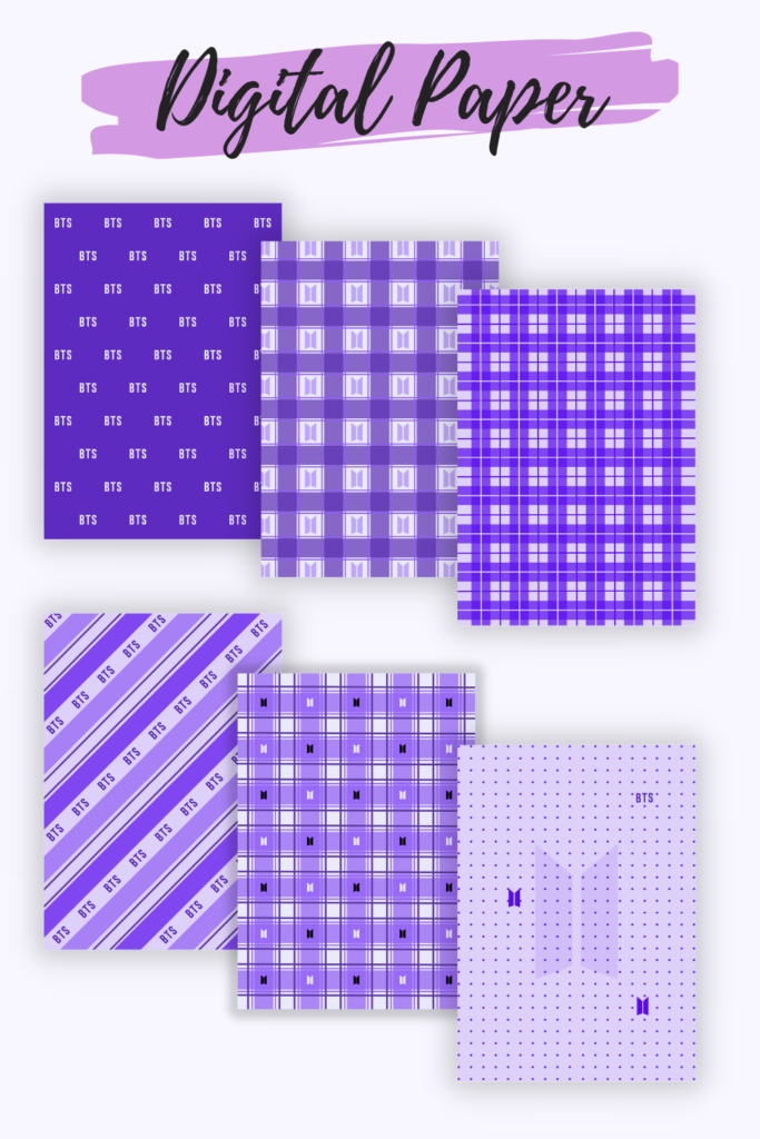 Aesthetic Purple Digital Paper - KPOP Edition - BTS Inspiration ...