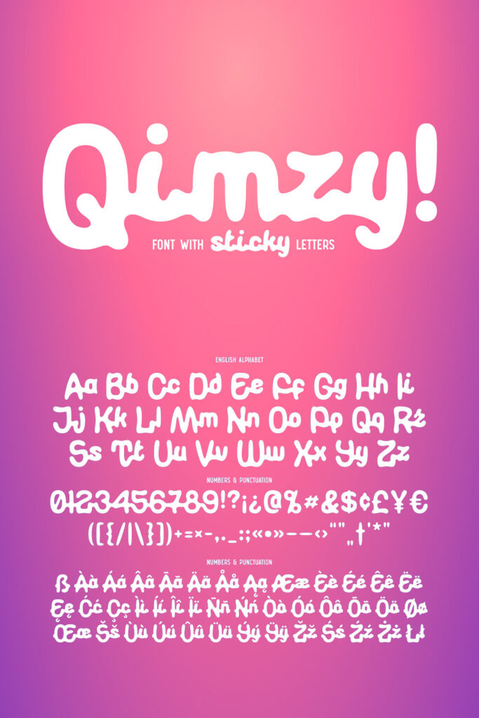 Qimzy - smooth sticky font - MasterBundles