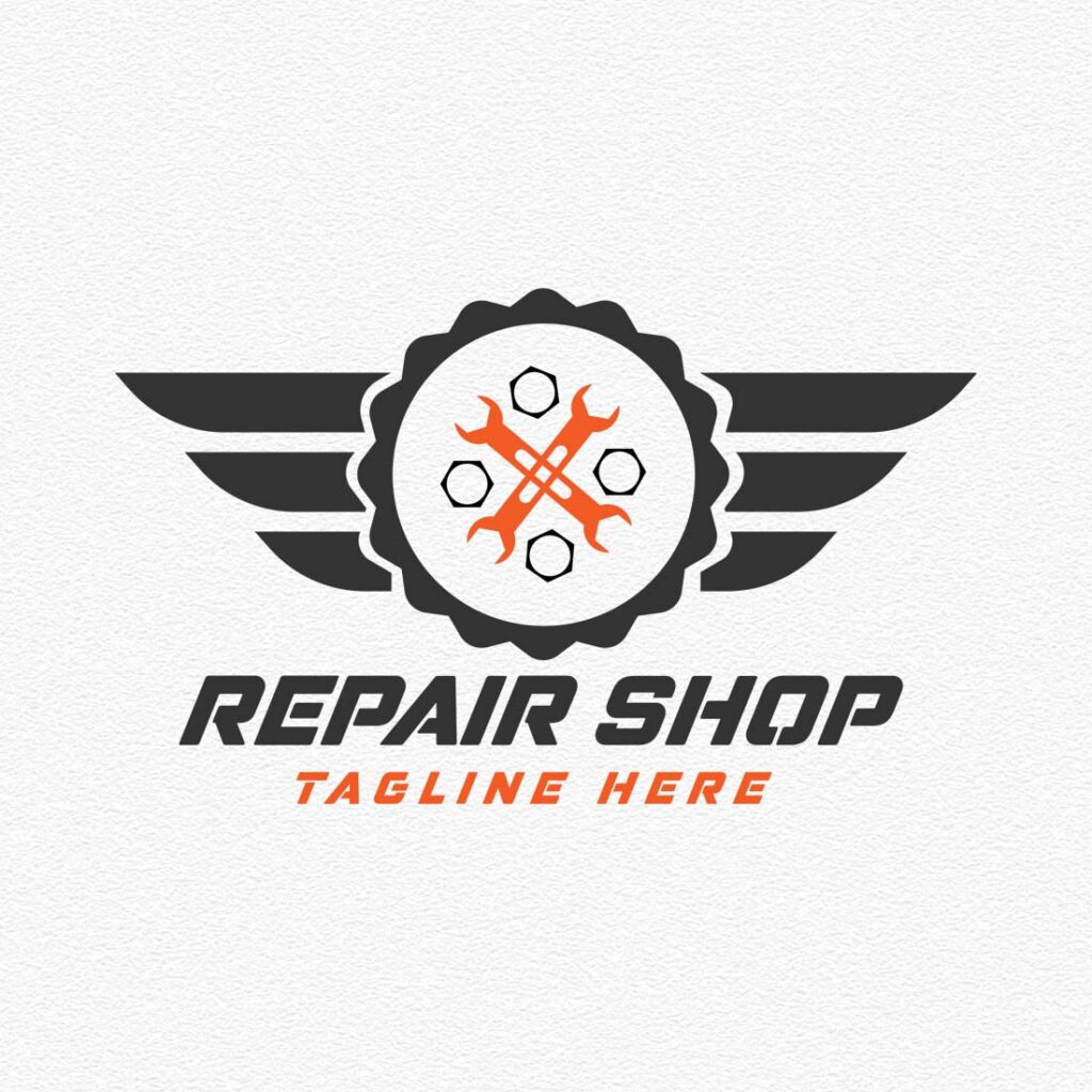 Repair shop logo can be used in 100% editable AI EPS, JPEG, PNG format ...