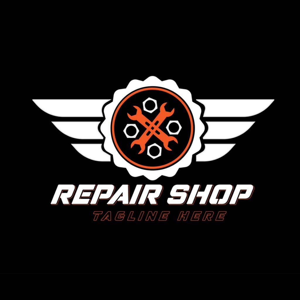 Repair shop logo can be used in 100% editable AI EPS, JPEG, PNG format ...