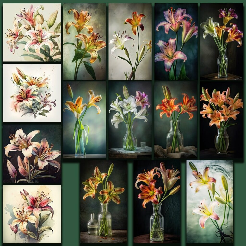 Beautiful Lily Flowers Bundle - MasterBundles