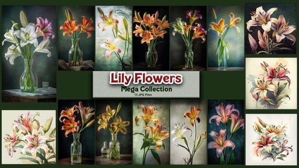 Beautiful Lily Flowers Bundle - MasterBundles