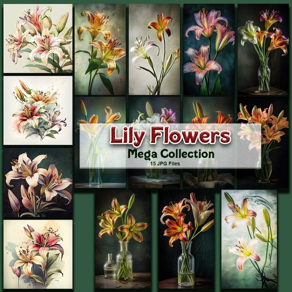 Beautiful Lily Flowers Bundle - MasterBundles