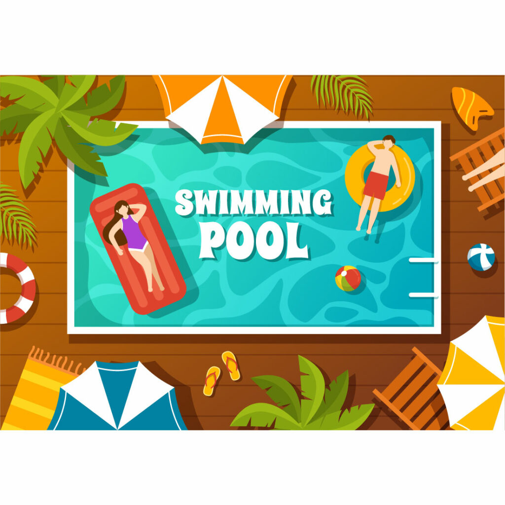 20 Swimming Pool Vector Illustration - MasterBundles