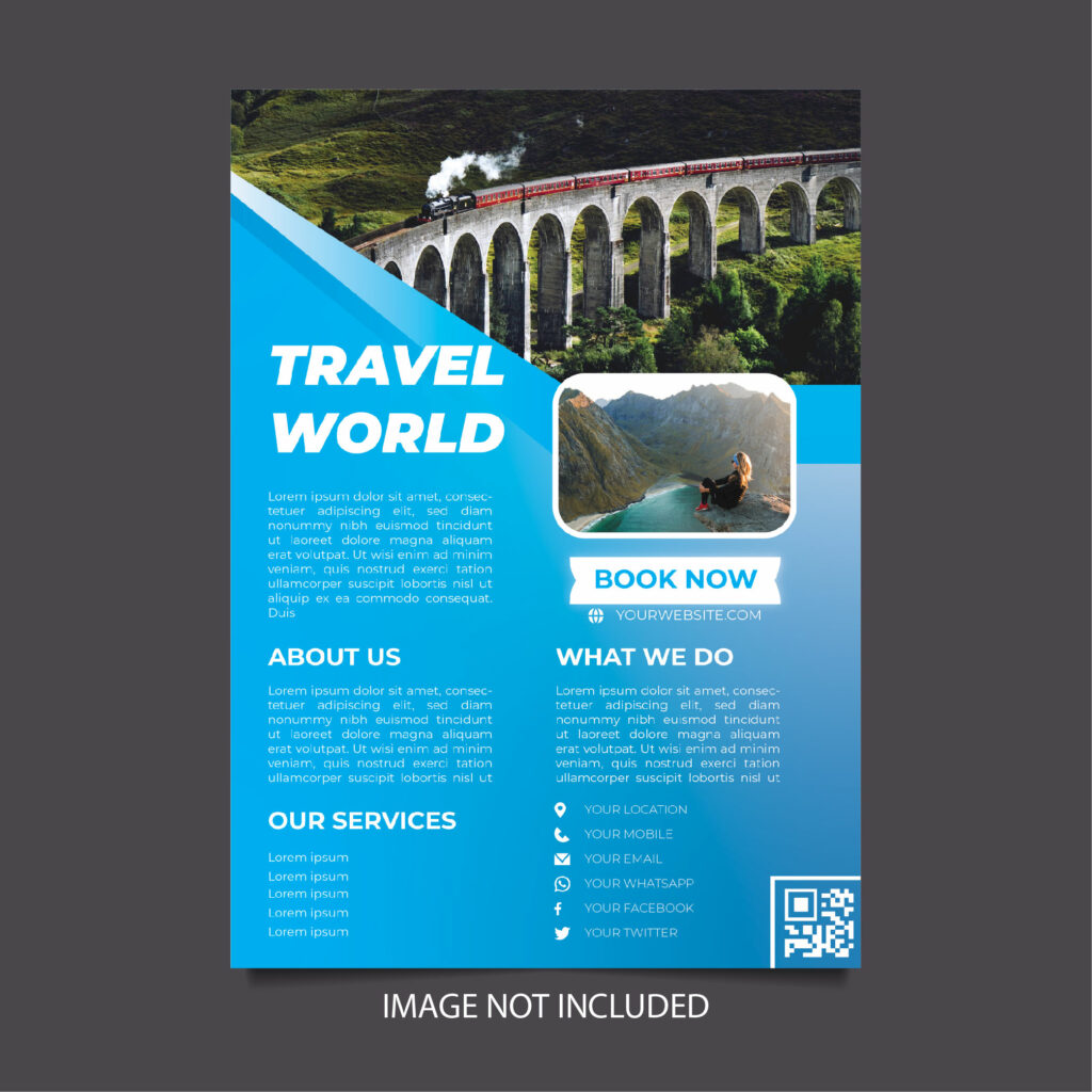 vector two travel flyer templates - MasterBundles