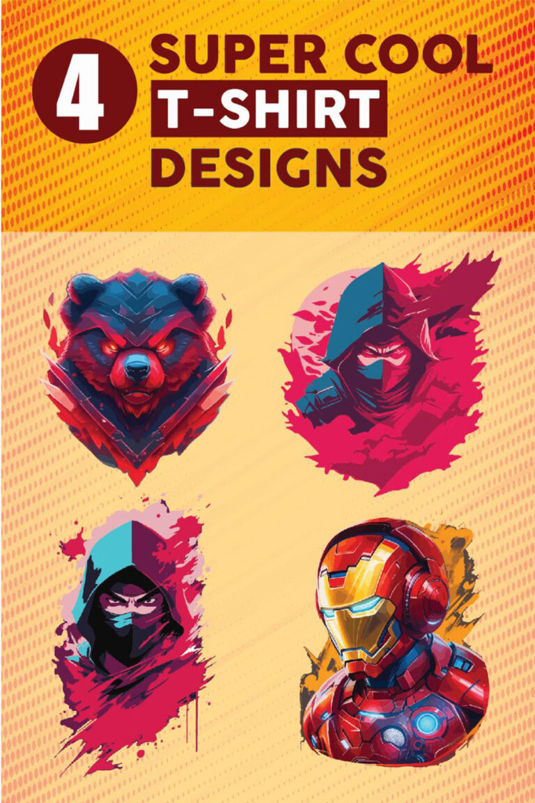 4 Cool T-shirt Designs Deal (Bundle) - MasterBundles