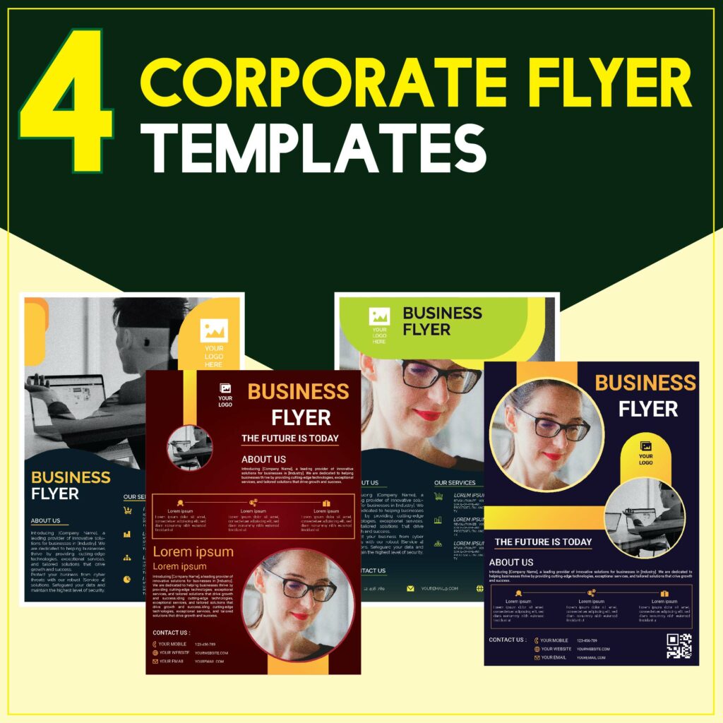 Four corporate flyer templates. - MasterBundles
