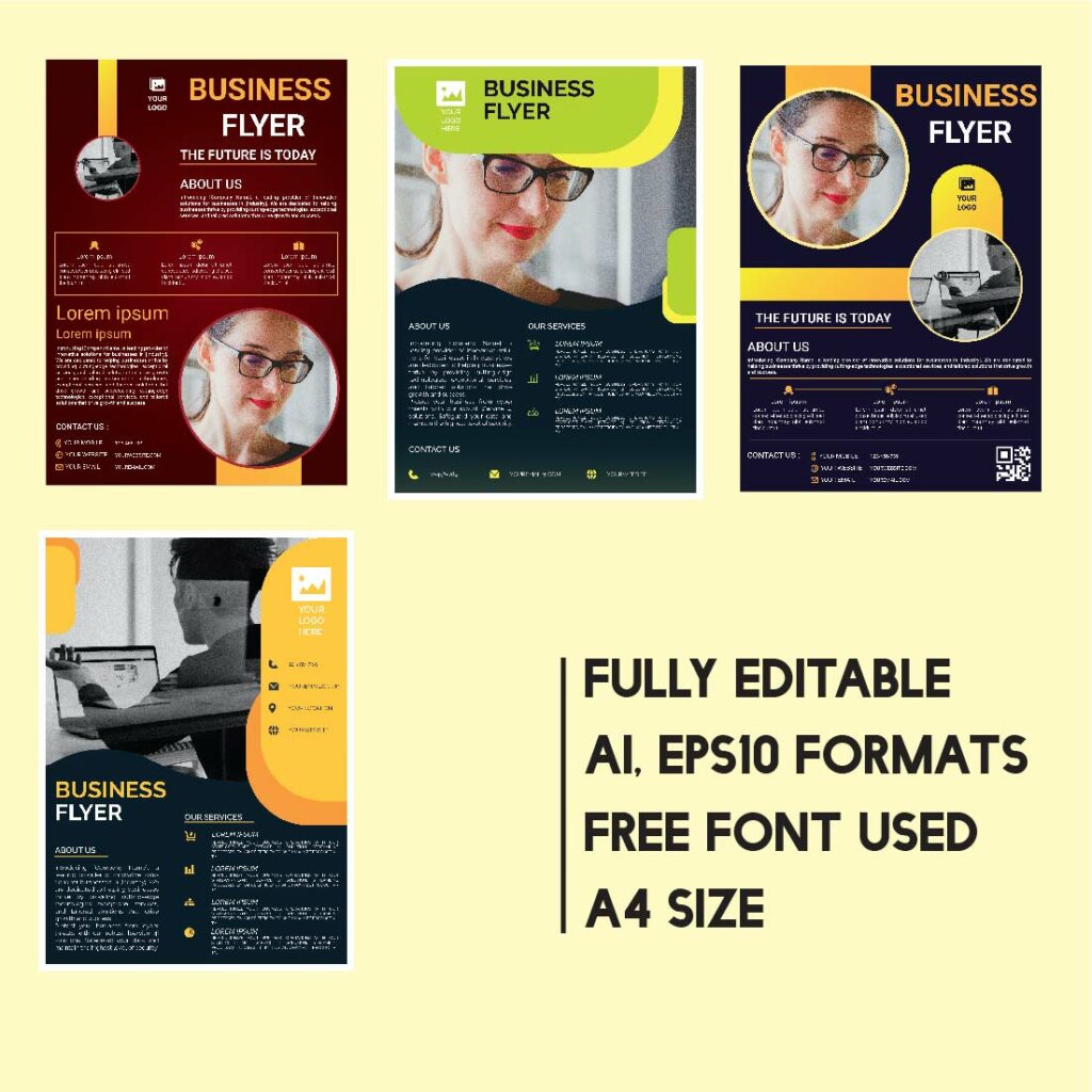 Four corporate flyer templates. - MasterBundles