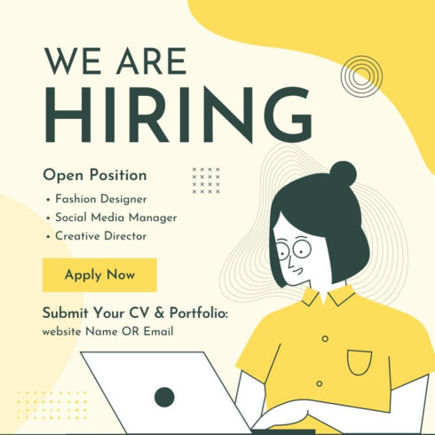 5 We are hiring poster job banner or social media post template ...