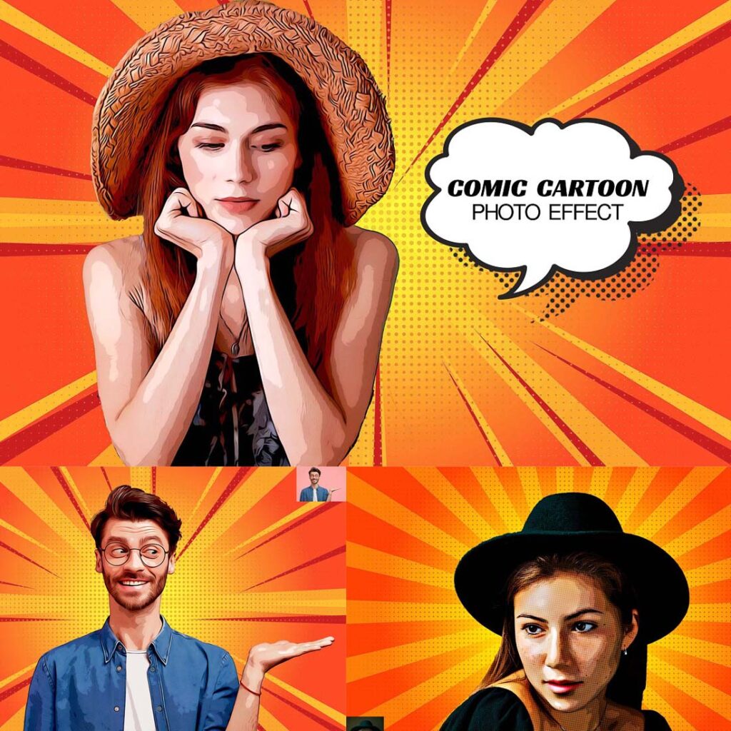 Comic Cartoon Photo Effect Mockup - MasterBundles