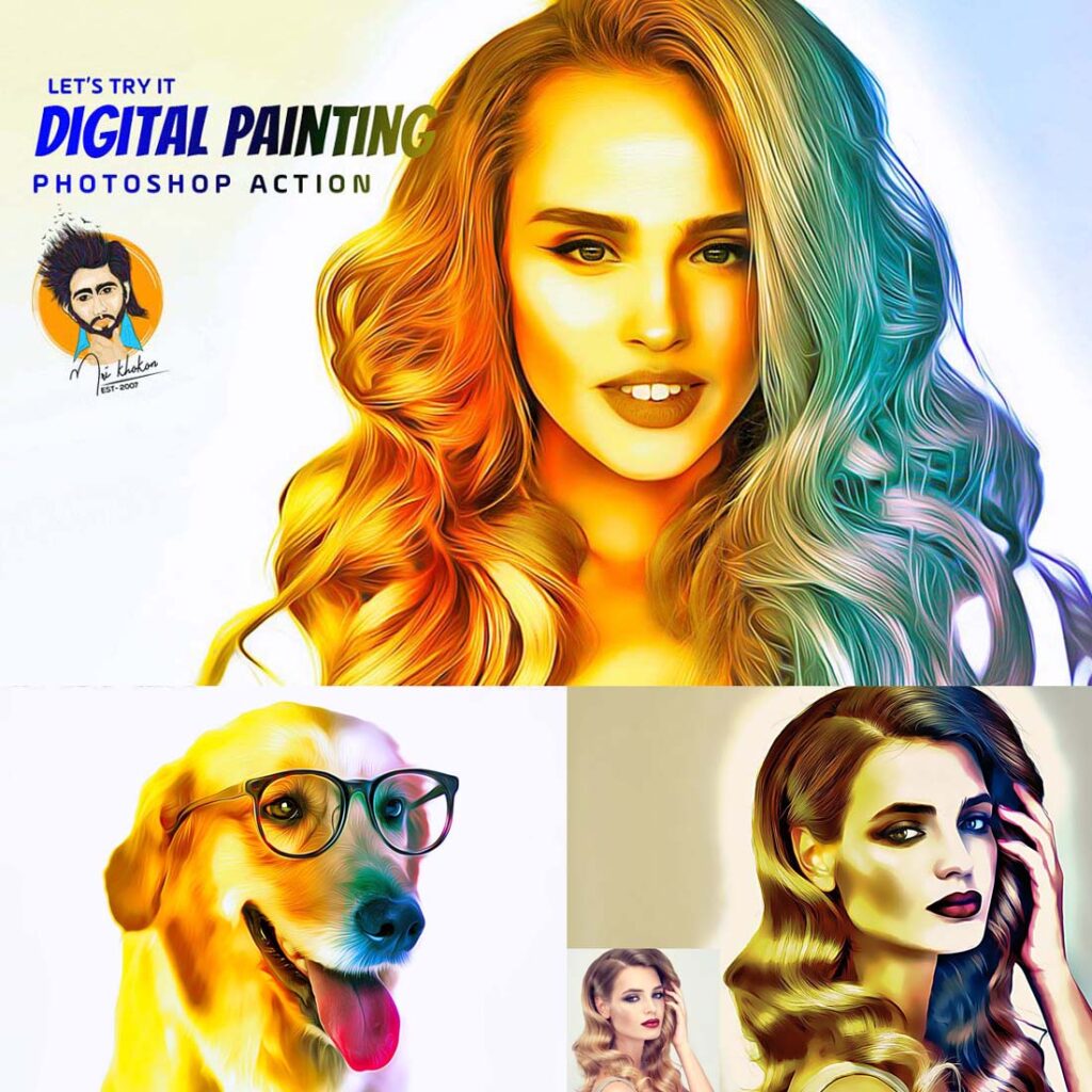 Digital Painting Photoshop Action - MasterBundles