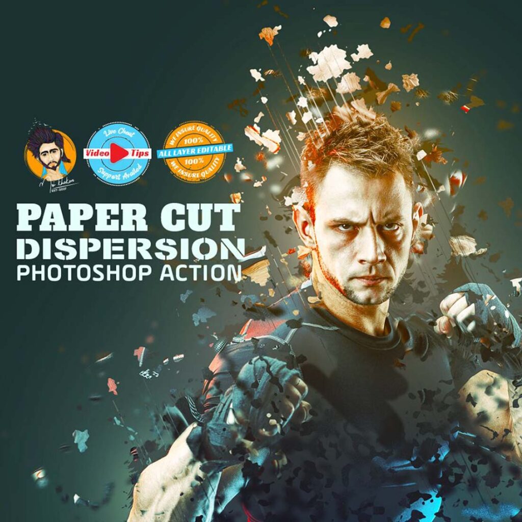 Paper Cut Dispersion PS Action - MasterBundles