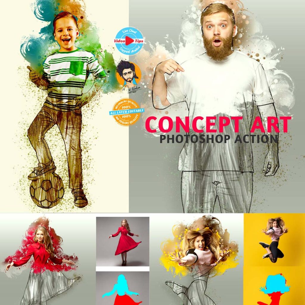 Concept Art Photoshop Action - MasterBundles