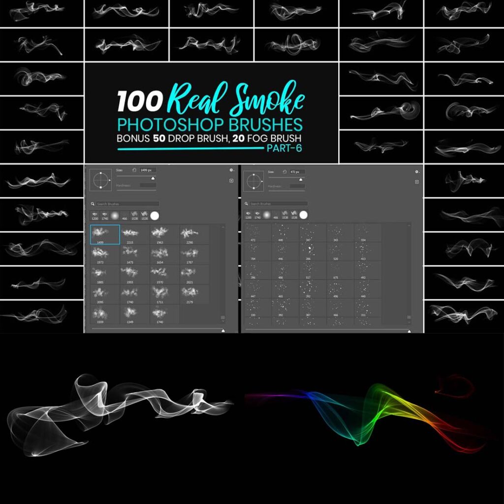 Real Smoke Photoshop Brushes Bundle - MasterBundles