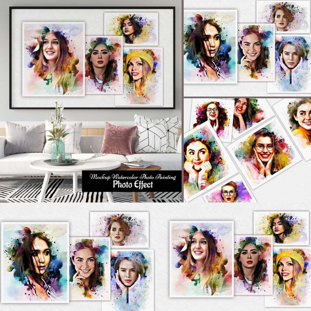 Mockup Watercolor Painting Effect - MasterBundles