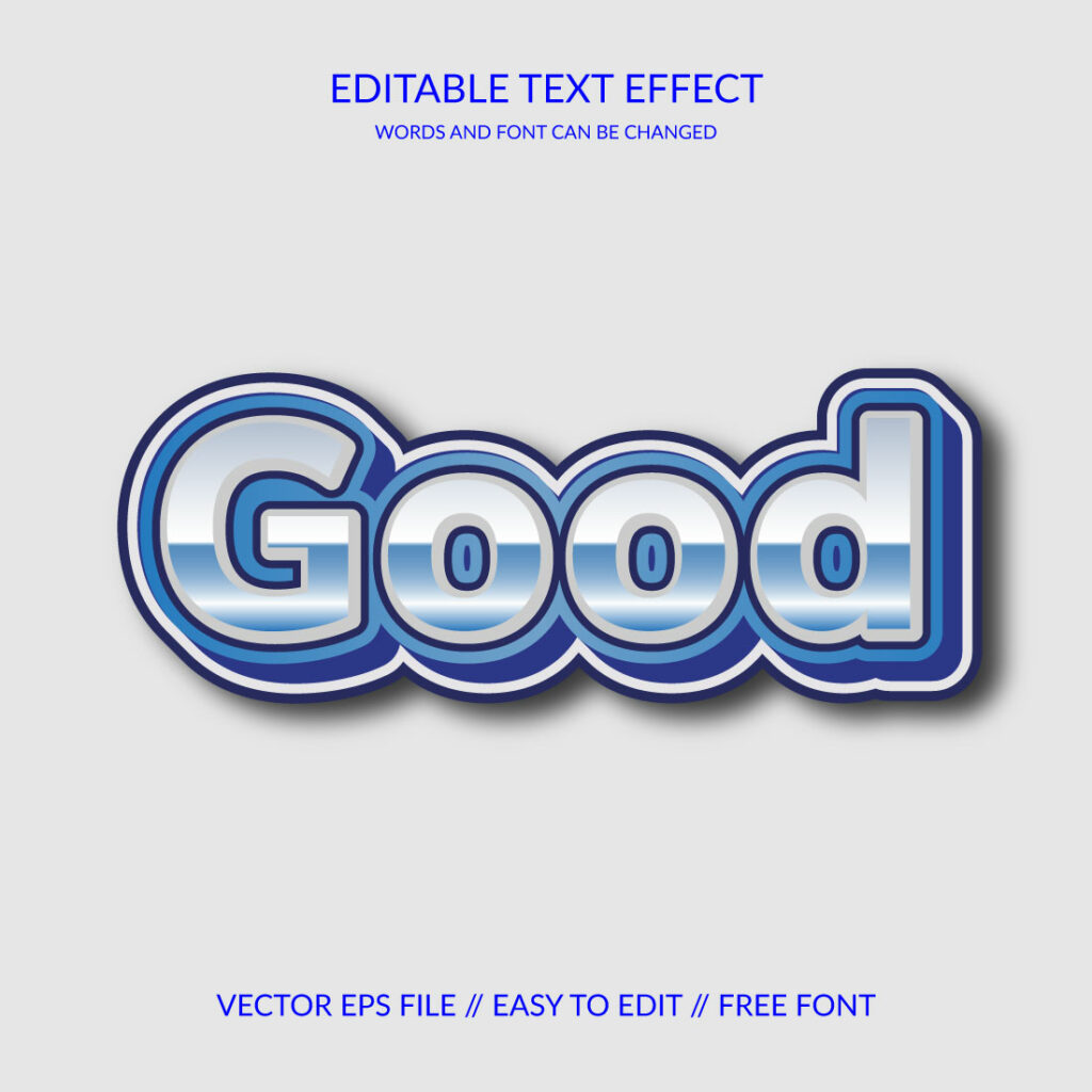 Good Fully Editable Vector Eps 3D Text Effect Template - MasterBundles