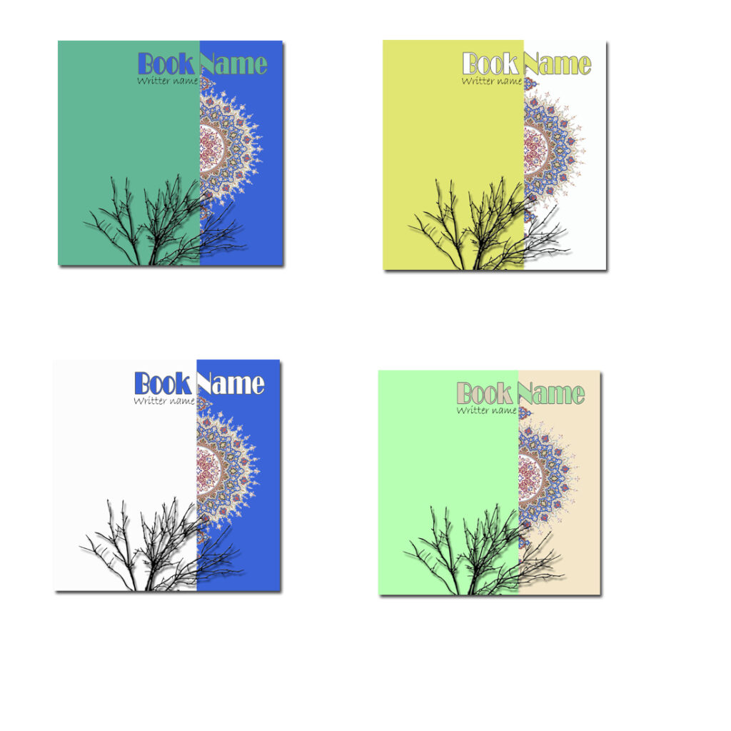 book cover with tree and art - MasterBundles