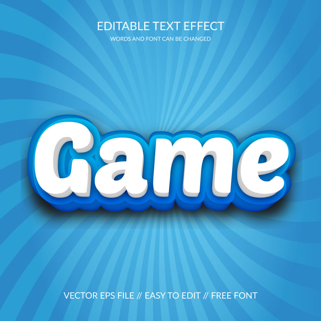 Game 3D Fully Editable Vector Eps Text Effect Template - MasterBundles