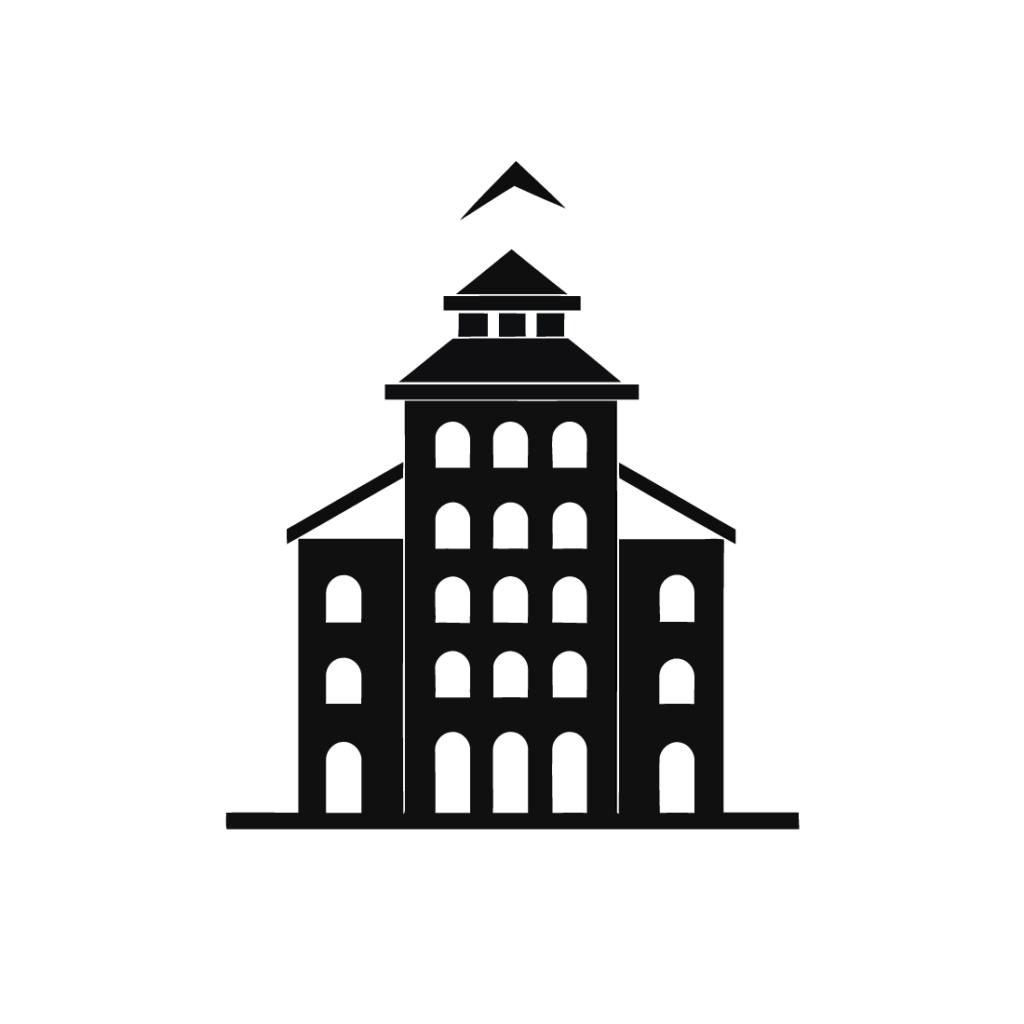 simple black building logo on white background - MasterBundles