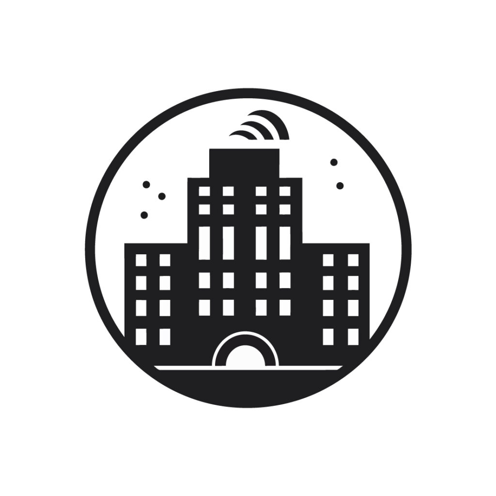 Simple Black Building Logo On White Background - MasterBundles