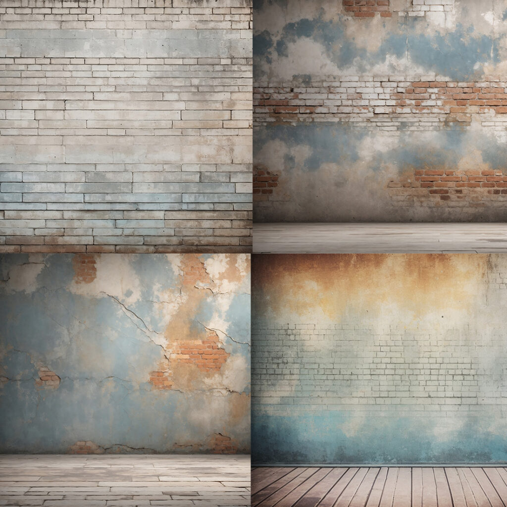 4 Wall Bricks Grunge Background Bundle - MasterBundles