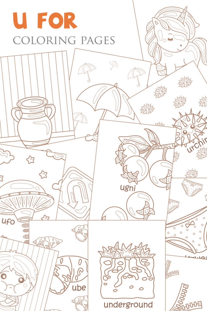 Alphabet U For Vocabulary School Letter Reading Writing Font Study ...