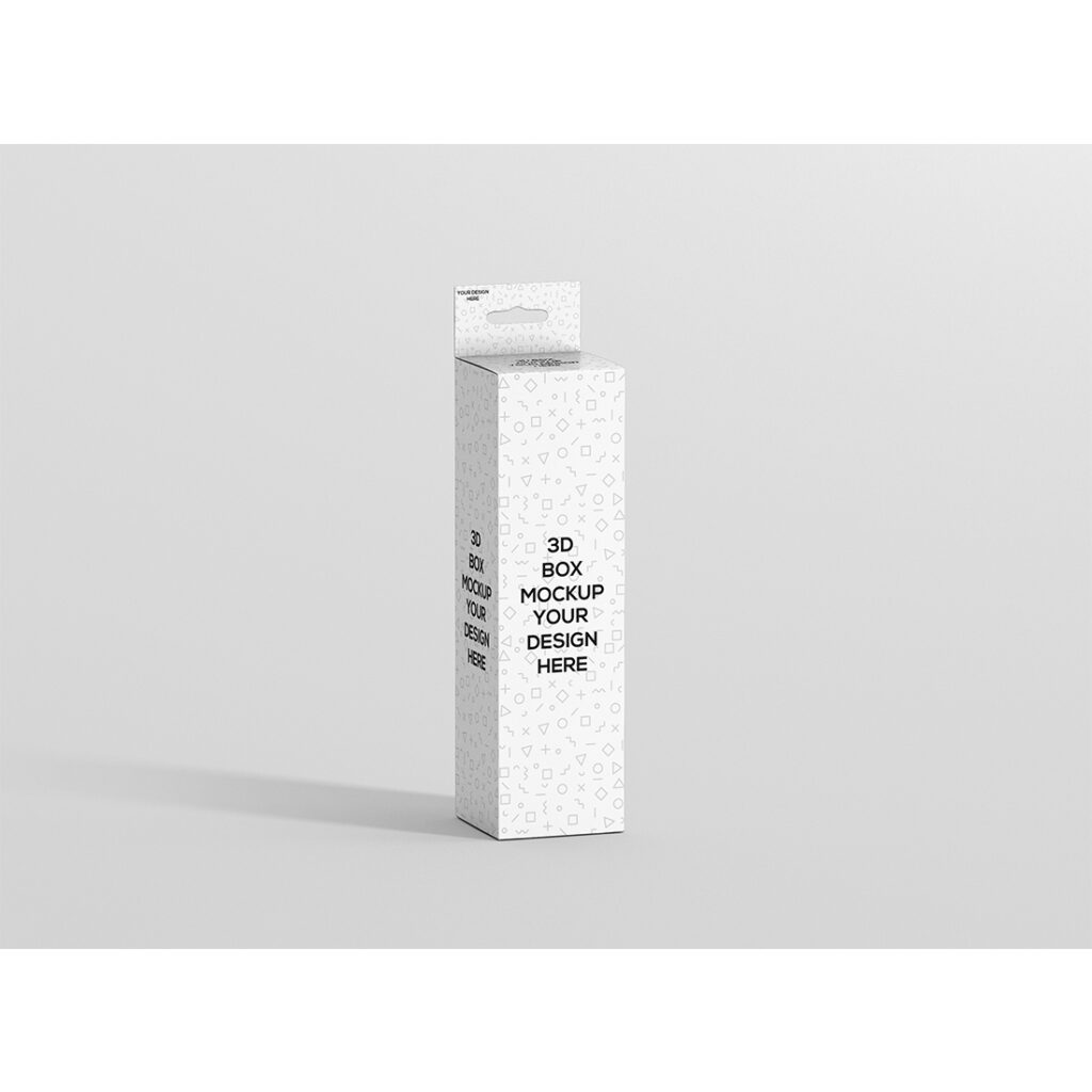 Slim High Rectangle Hanger Box Mockup - MasterBundles