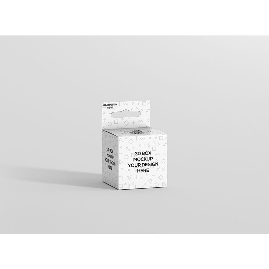 Mini Square Box With Hanger Mockup - MasterBundles