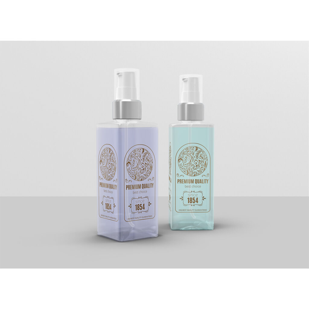 Transparent Square Pet Bottles Mockup - MasterBundles