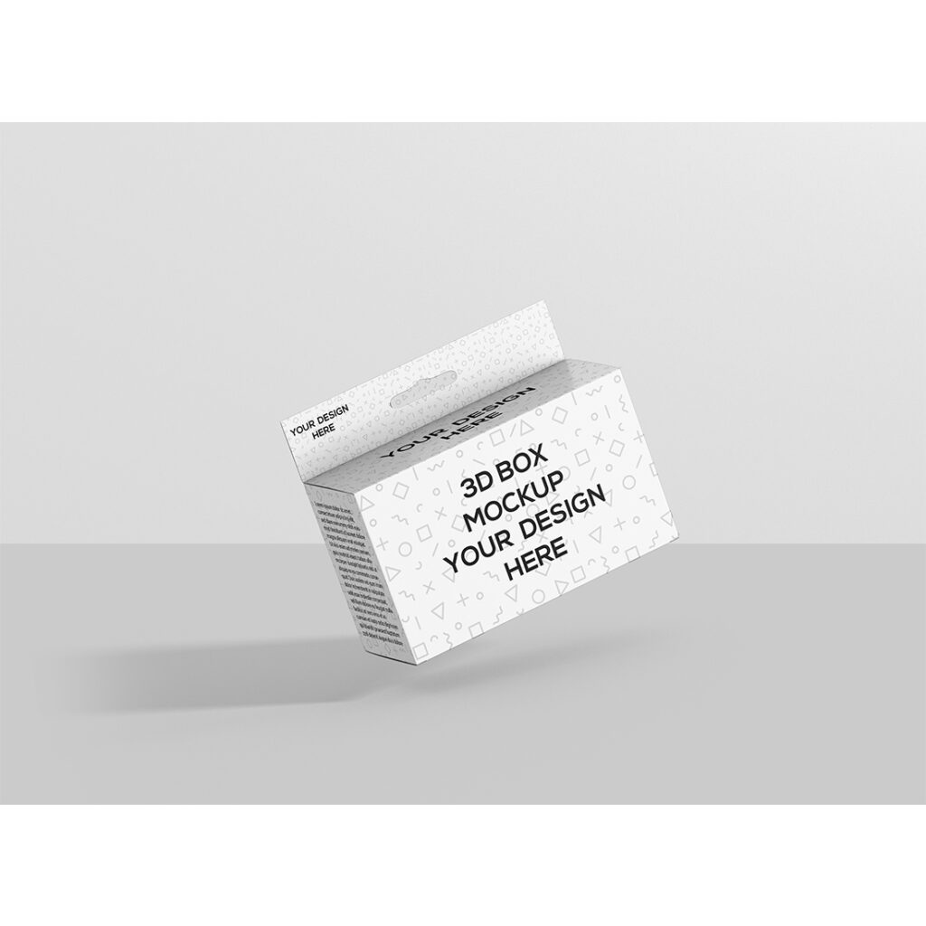 Slim Rectangle with Hanger Box Mockup - MasterBundles