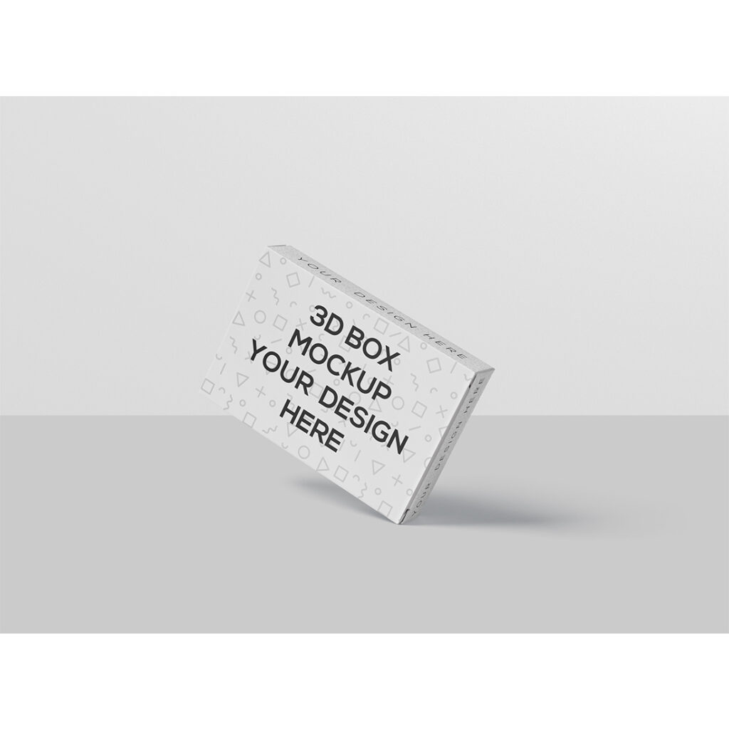 Wide Flat Rectangle Box Mockup - MasterBundles