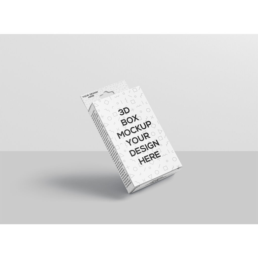 Flat Rectangle Box with Hanger Mockup - MasterBundles