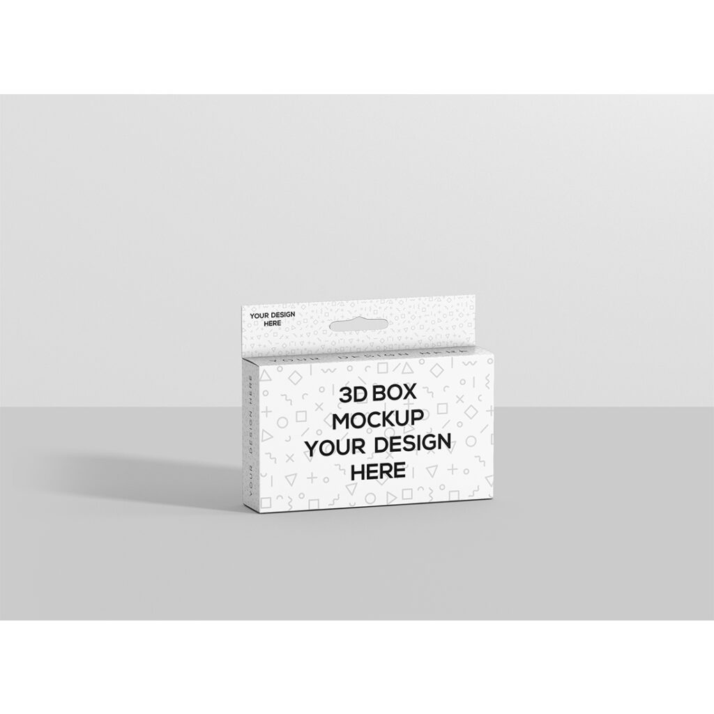 Wide Flat Rectangle Box with Hanger Mockup - MasterBundles