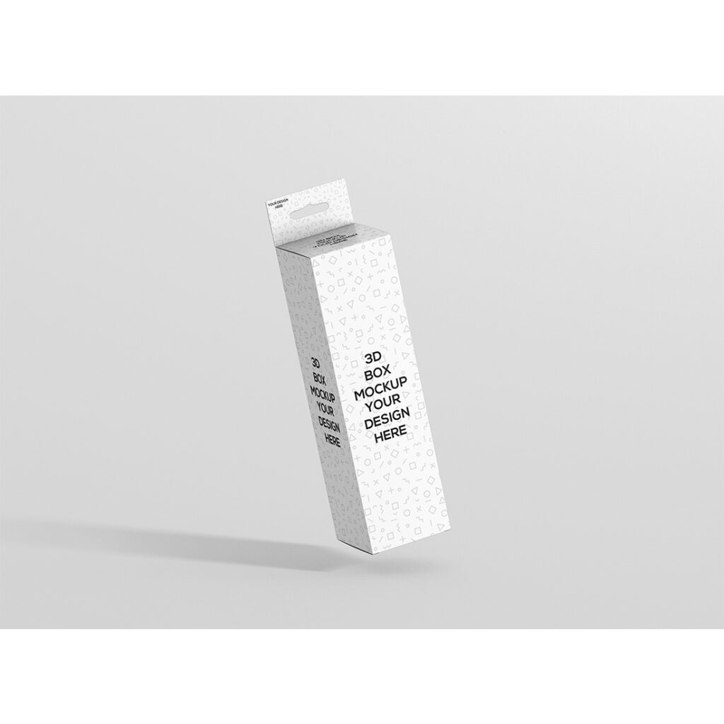 Slim High Rectangle Hanger Box Mockup - MasterBundles