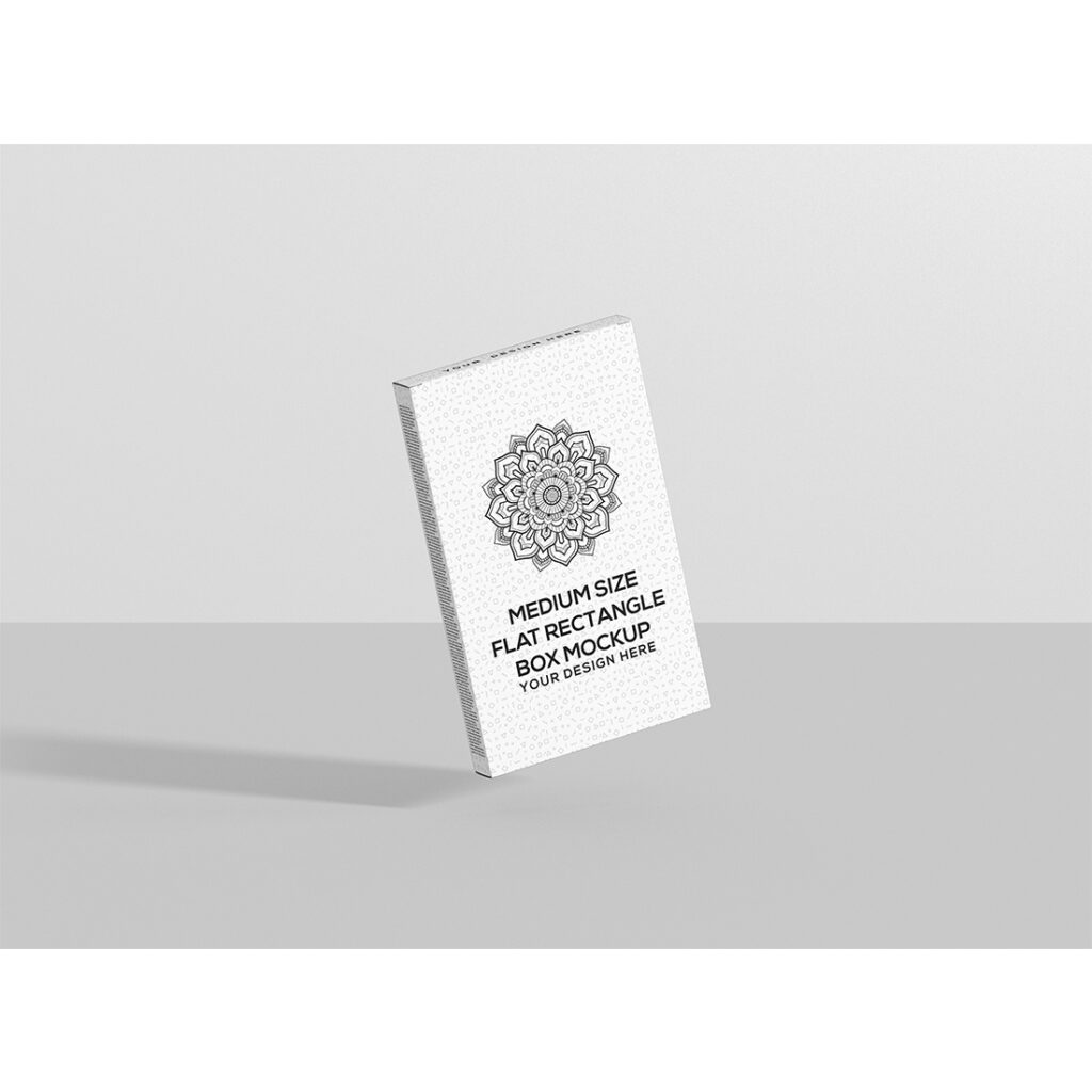 Medium Size Flat Rectangle Box Mockup - MasterBundles
