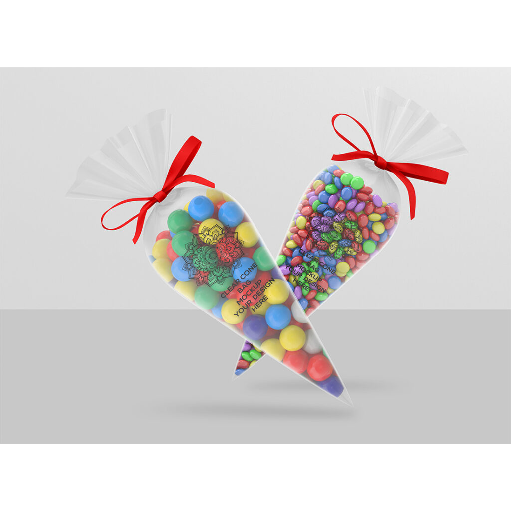 Clear Large Cone Bag Mockup - MasterBundles