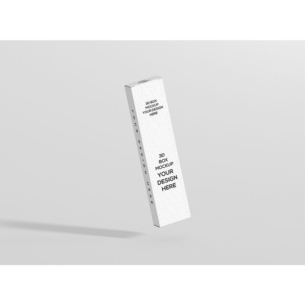 Flat Long Rectangle Box Mockup - MasterBundles