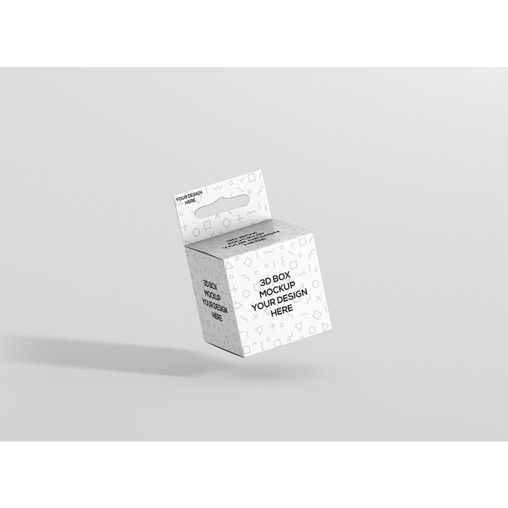 Mini Square Box With Hanger Mockup - MasterBundles