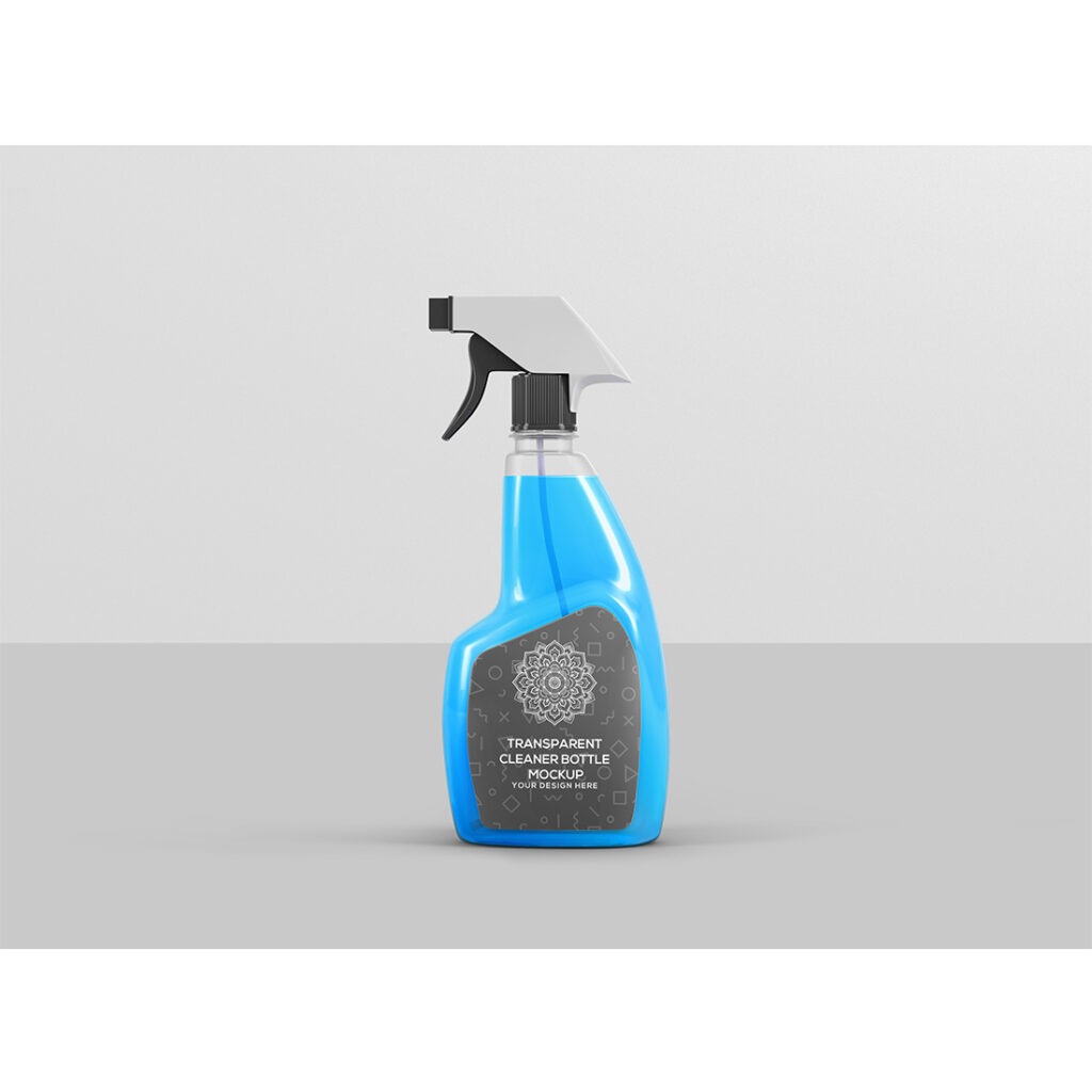 Transparent Cleaner Bottle Mockup - MasterBundles