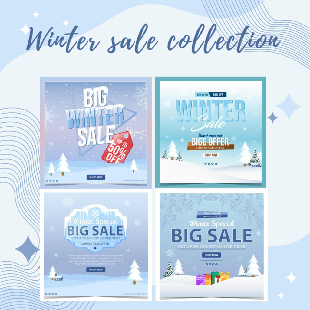 set of winter sale collection template - MasterBundles