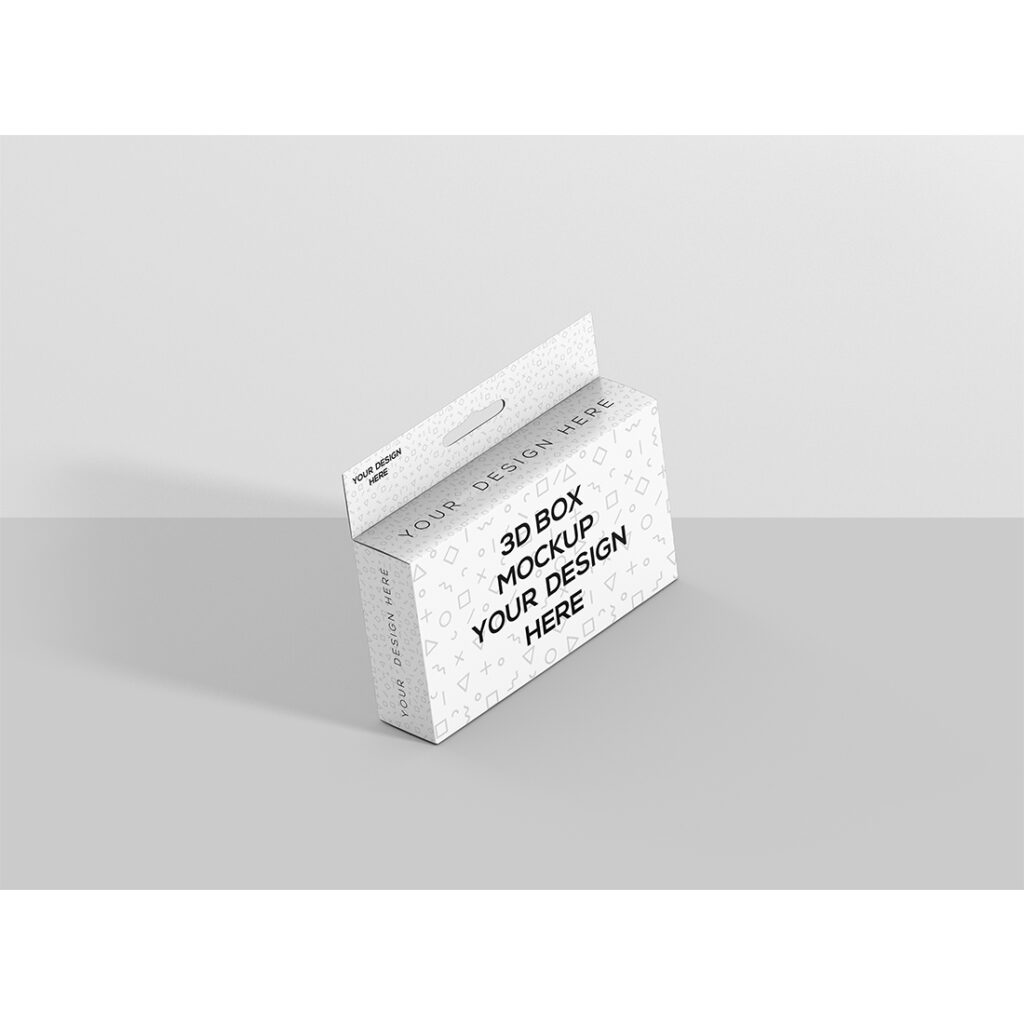 Wide Flat Rectangle Box with Hanger Mockup - MasterBundles