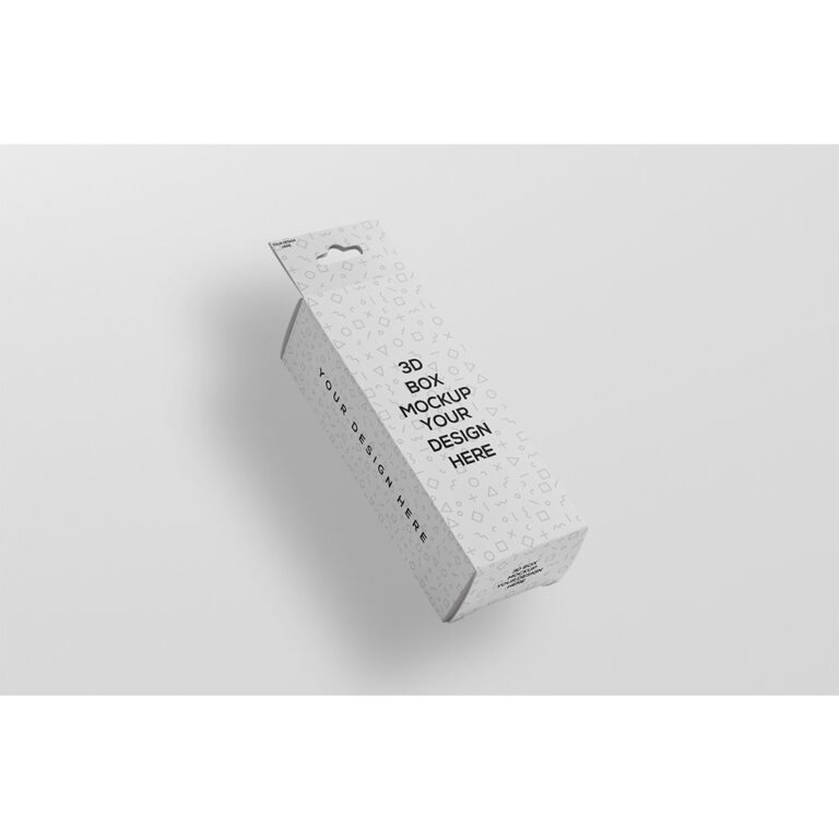 Medium Size Rectangle Box With Hanger Mockup - MasterBundles