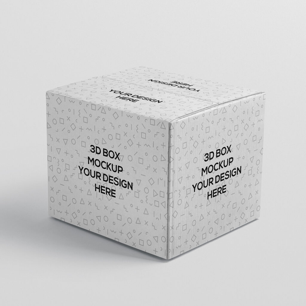 Square Cardboard Packaging Box Mockup - MasterBundles